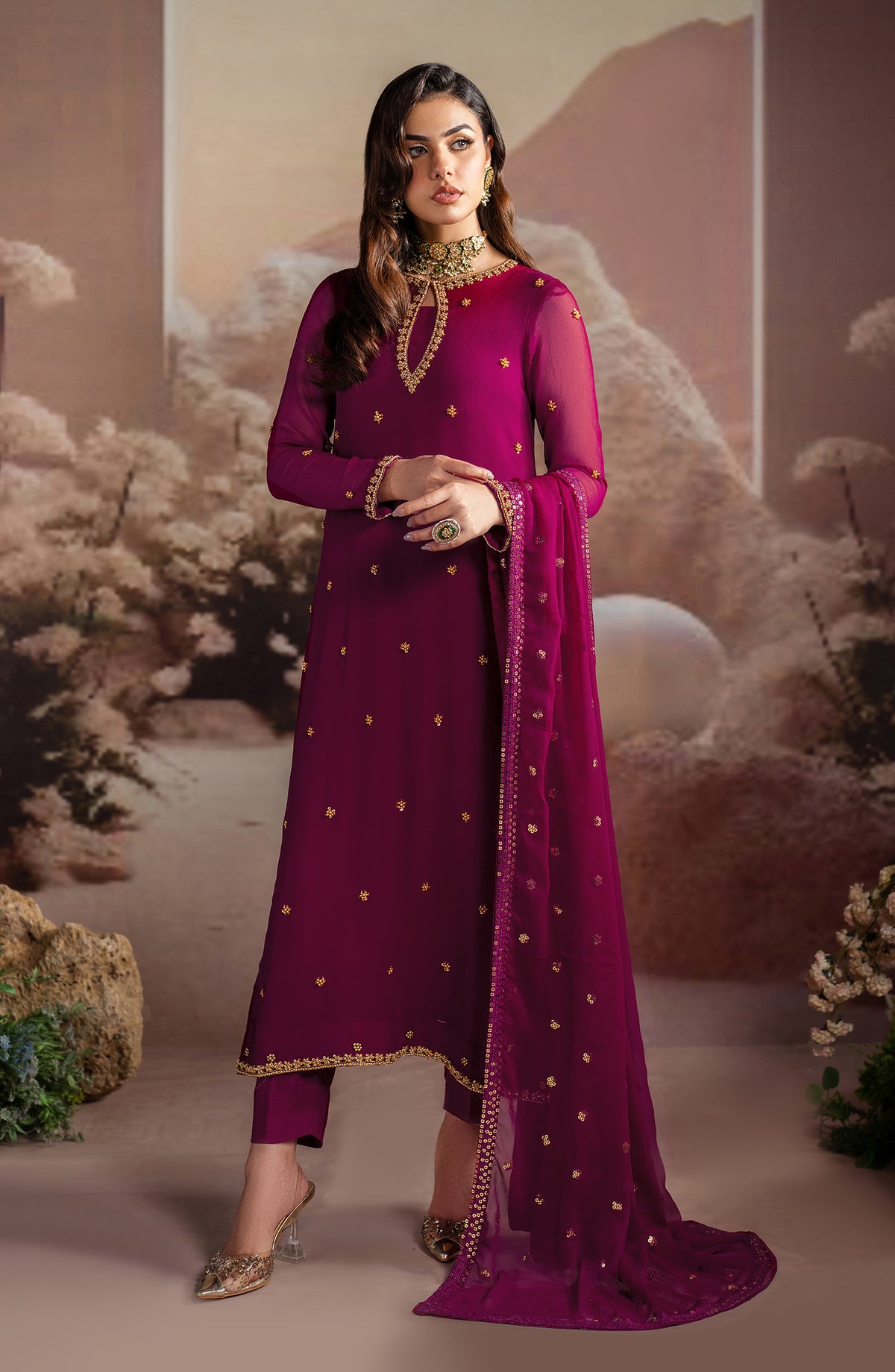 ZRF-EMC-03 Embroidered Chiffon – Zarif